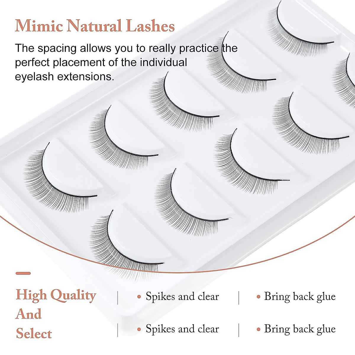 50 Pairs Practice Eyelashes Training Lashes Self-adhesive Practice Lashes Eyelash Strips for Training Eyelash Extension Makeup Beginners Beauty Salon