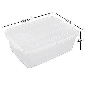 Sosody 16 Quart Clear Storage Boxes, Plastic Storage Containers, 2 Packs