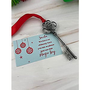 Santa's Magic Key for House with No Chimney Ornament, Christmas Ornament, Skeleton Key Santa Key, Santa Claus Decoration, Santas Key, Keys, Ornaments, Enchanted, Clause, Decorations, Christmas Eve