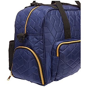 POSHnFIT Women Exercise Fitness Gym Travel & Weekender Duffel bag Waterproof Wet Storage Yoga Mat Storage Shoe Storage Carry On Luggage (Blue, Quilted Outer)