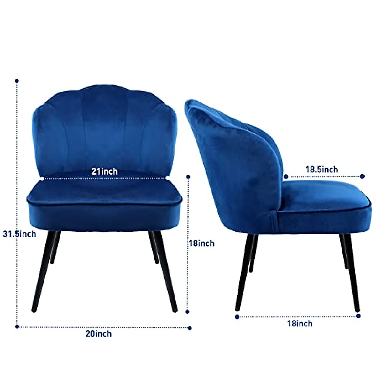 ECOMEX Velvet Accent Chair with Ottoman, Living Room Chair and Ottoman Set,Modern Lounge Chair with Footrest, Accent Chair with Foot Rest, Single Sofa Chair for Bedroom, Office, Hosting Room.(Blue)