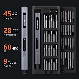 Cordless Precision Electric Drill & Screwdriver - OLED Display, 5 Torque Gears, 420RPM, Rechargeable Electric Screwdriver and Mini Drill 2-in-1 Toolkit