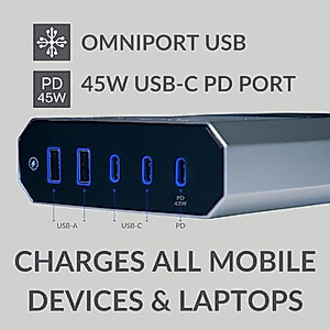 Austere VII Series Surge Protector Power Strip, 8 Wide Outlets, 3 USB C and 2 USB A 2.4 amp Ports, 45W Power Delivery | 4000 Joules Heavy Duty, EMI/RFI Filtering, 7 Year Component Guarantee