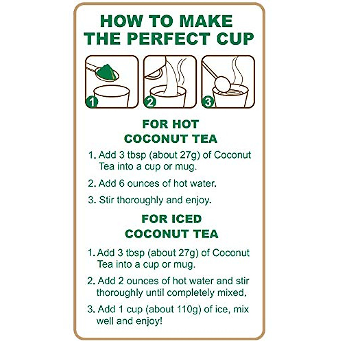 CAcafe Coconut Tea, Coconut Infused Green Tea, Creamy Drink Mix, Make Iced or Hot, Packed with Antioxidants, Natural Energy and Stress Relief 19.05oz