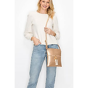 Solene Womens Lightweight Medium Crossbody Purse with Tassel, Perfect Size Crossbody Bags for Daily Use, travel - LP062 (MUSTARD)