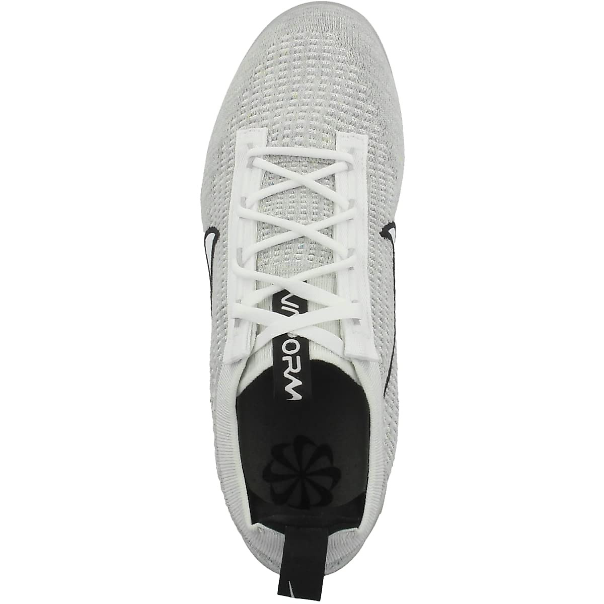 Nike Mens Air Vapormax 2021 FK White/White/Black/Metallic Silver 10 D - Medium