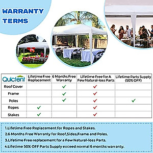 Quictent 10x20 ft Ez Pop up Canopy Tent Instant Shelter Party Tent Outdoor Event Gazebo Waterproof with 6 Sand Bags (White)