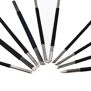 Toolso Stone Carving Tool 10pcs High-Carbon Steel Carving Chisels/Knives Kits