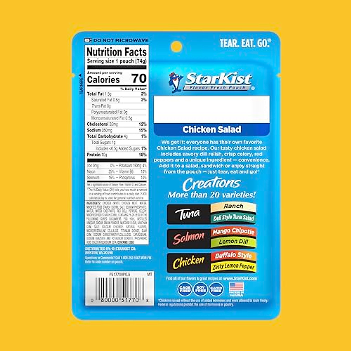 StarKist Chicken Creations, Chicken Salad, 2.6 oz Pouch (Pack of 12)
