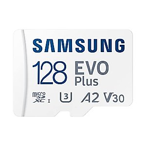 SAMSUNG EVO Plus w/SD Adaptor 128GB Micro SDXC, Up-to 130MB/s, Expanded Storage for Gaming Devices, Android Tablets and Smart Phones, Memory Card, MB-MC128KA/AM, 2021
