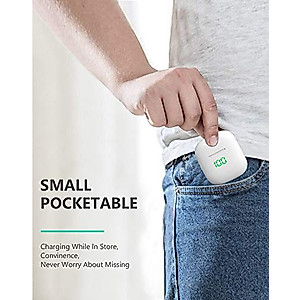 TOP True Wireless Earbuds Bluetooth Headphones Touch Control with Wireless Charging Case IPX5 Waterproof TWS Stereo Earphones in-Ear Built-in Mic Headset Premium Deep Bass for Sport White