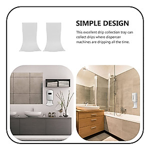2pcs Soap Dispenser Tray Laundry Scent Boosters Soap Drip Tray Soap Dispenser Drip Tray Hand Wash Dispenser Stand Tap Bracket Wall-mounted Drip Catcher Spray Connector White Abs