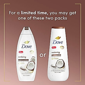 Dove Body Wash Restoring Coconut & Cocoa Butter for Renewed, Healthy-Looking Skin Gentle Skin Cleanser That Effectively Washes Away Bacteria While Nourishing Your Skin 20 oz