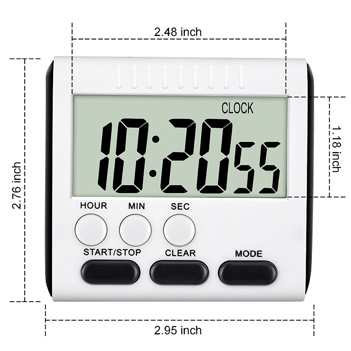 Mudder 3 Pack 24 Hours Magnetic Kitchen Timers with Digital Alarm Clock Timer, Loud Alarm and Big Screen (Black)