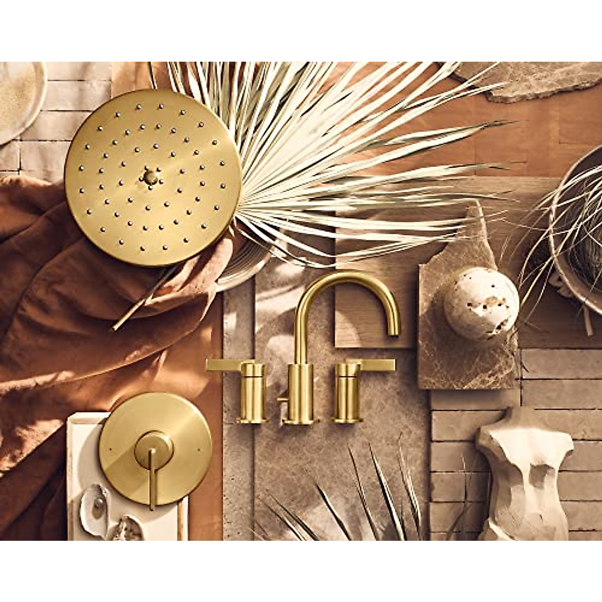 Moen T6222BG CIA Collection 8 in. Widespread 2-Handle High-Arc Bathroom Faucet Trim Kit, Valve Required, Brushed Gold