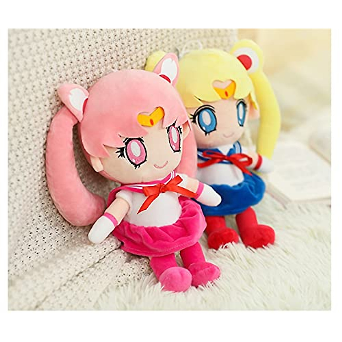 LINKOM Plush Doll Cute Cartoon Figure Plushie Stuffed Toy Soft Cushion Pillow Gift Collection Decoration for Fans Kids Girls (25cm/9.84inch, Blue)