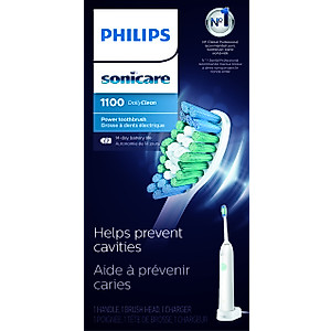 Philips Sonicare DailyClean 1100 Rechargeable Electric Power Toothbrush, White, HX3411/04
