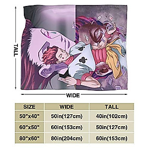 Kevlin Shop Hunter X Hunter Blanket Flannel 3D Printed Soft Warm Throw Blanket Warm, Home, Bed, Air Conditioning Quilt Sofa Blanket 50"X40"