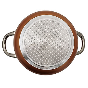 Nonstick Copper Ceramic Dutch Oven Stew Soup Pot Braiser with Stainless Steel Handles & Vented Glass Lid (6.5 Qt)