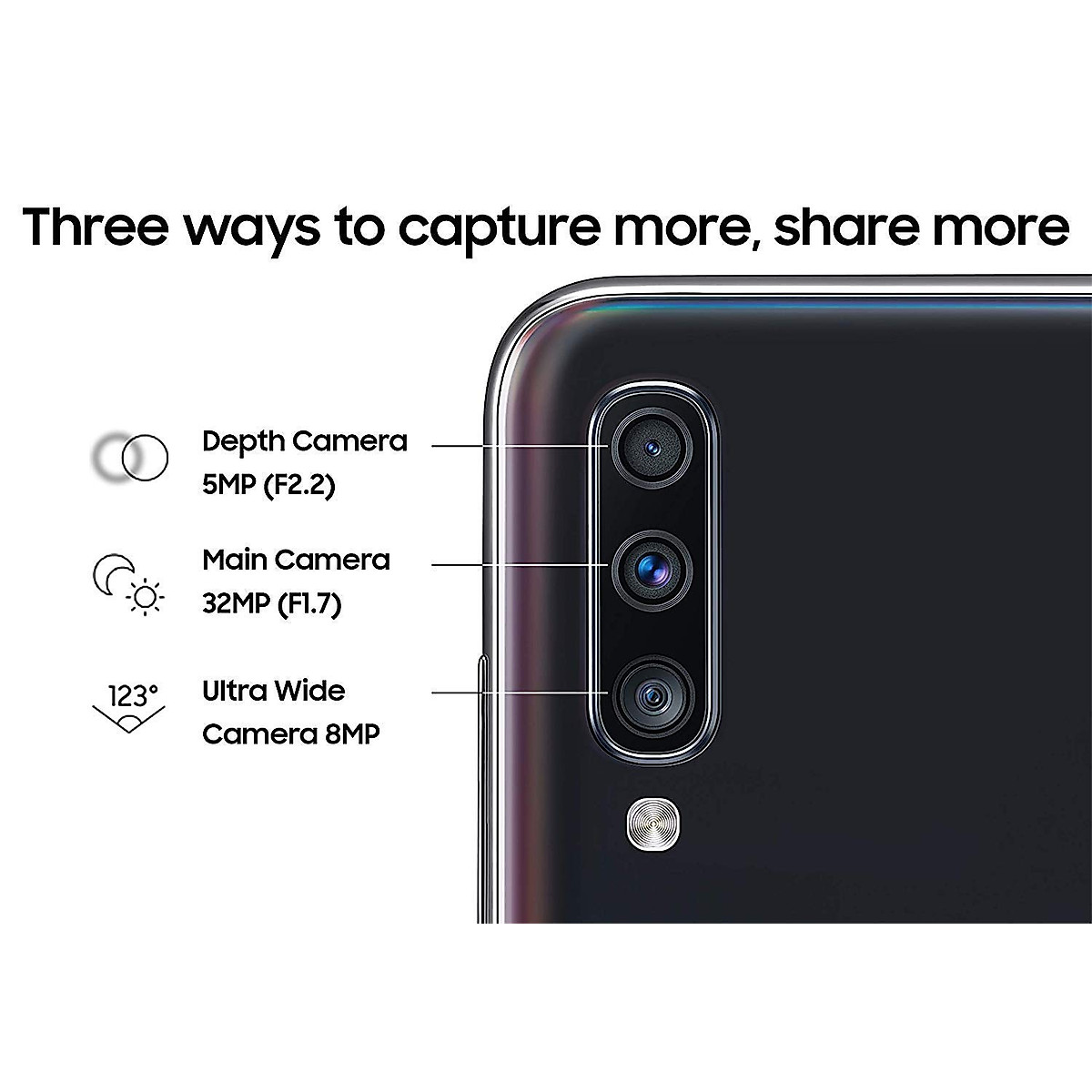 Samsung Galaxy A70 A705M 128GB DUOS GSM Unlocked Android Phone W/Dual 32MP Camera (International Variant/US Compatible LTE) - Black