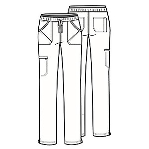 Cherokee Iflex Scrubs for Women, Drawstring Tapered Leg Scrub Pants CK010, L, Navy