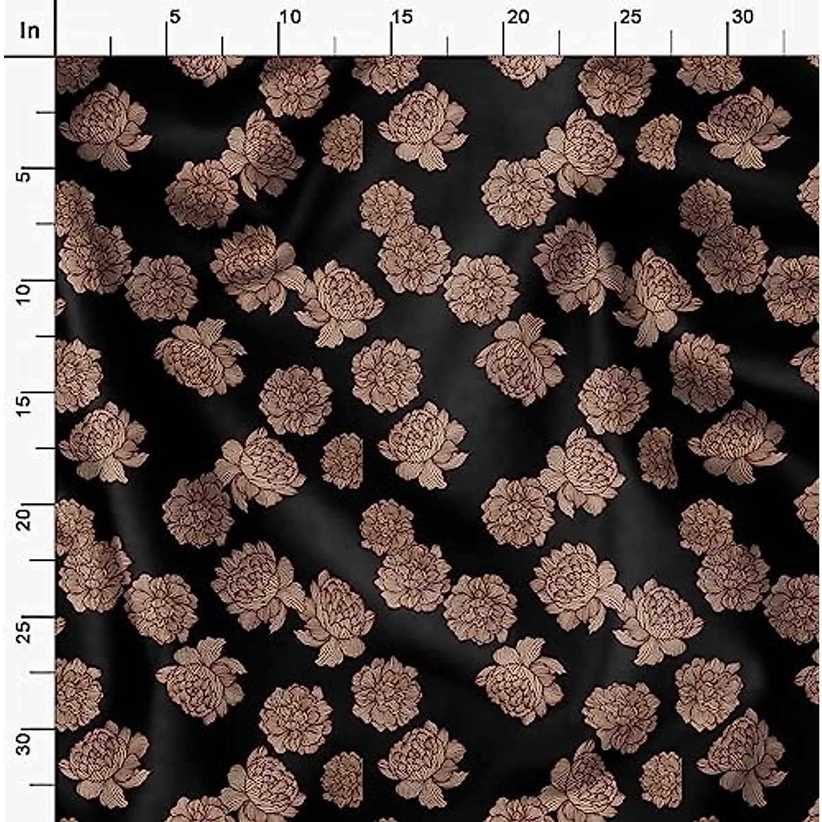 Soimoi Floral Print, Cotton Cambric, Quilting Fabric Sold by The Yard 42 Inch Wide, Medium Weight Cotton Fabric, Sewing Supplies,Black & Brown