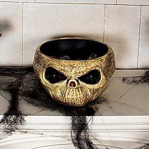 ITART Animated Halloween Candy Bowl Dish with Hand Spooky Decoration Props LED Eyes & Sound for Holloween Decor Treat or Trick Party Bar Table Decor