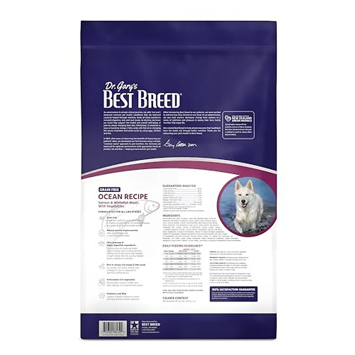 Best Breed Dr. Gary's Grain Free Ocean Recipe Slow-Cooked in USA, Natural Dry Dog Food for All Breeds and Sizes, 26lbs.