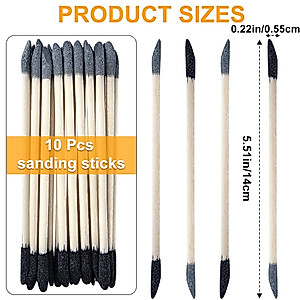 HINZIC 10 Pcs Sanding Sticks Double End 5.5 x 0.2 Inch Matchsticks Sanding Twigs 150/280 Grit Fine Detailing Polishing Tool for Plastic Models Miniatures Wood Hobby Stuffers