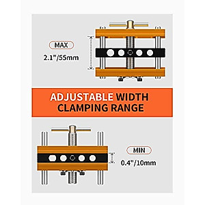 Self Centering Doweling Jig, Kolvoii Drill Jig Set for Straight Holes, Adjustable Width Woodworking Locator Joints Tools(Gold)