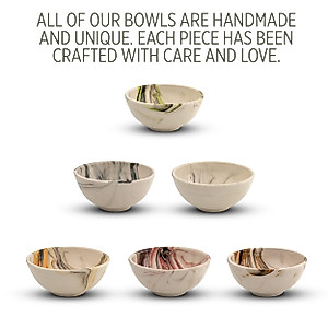 Bascuda® Small Ceramic Bowls Set of 6 with Gift Box - Snack Bowls for Tapas, Dessert, Nuts, Olive, Soy Sauce Dish, Dip - Colourful Decorative Moroccan Spanish Mexican - Decorative Bowl - 3.14 Inches