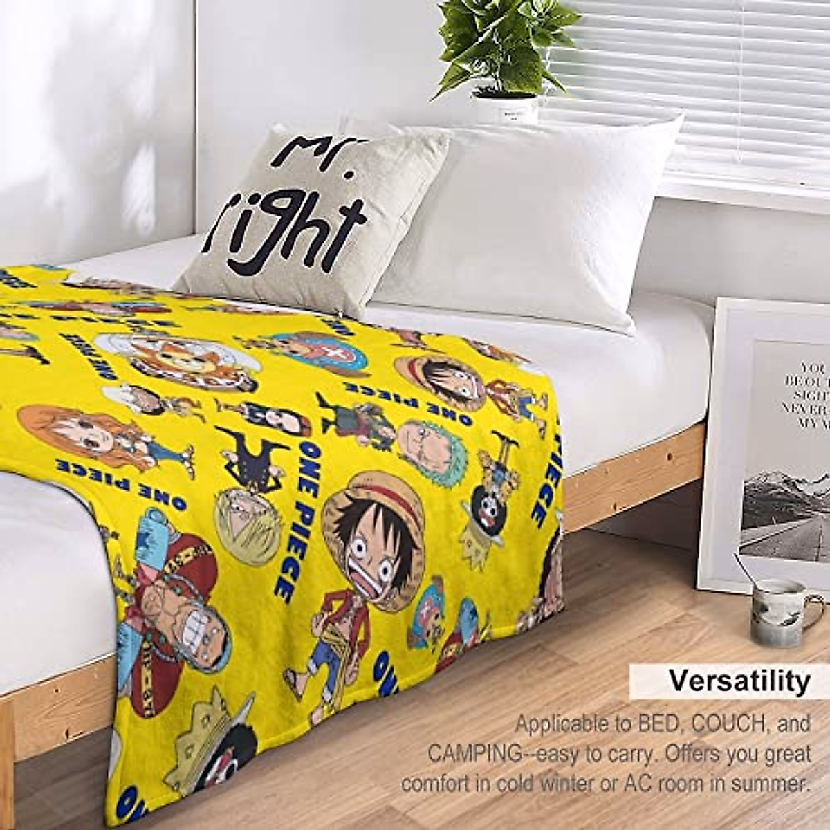 Anime Pirate Flannel Throw Blanket Soft Resistant for Living Room/Bedroom/Sofa/Chair 50"x60"
