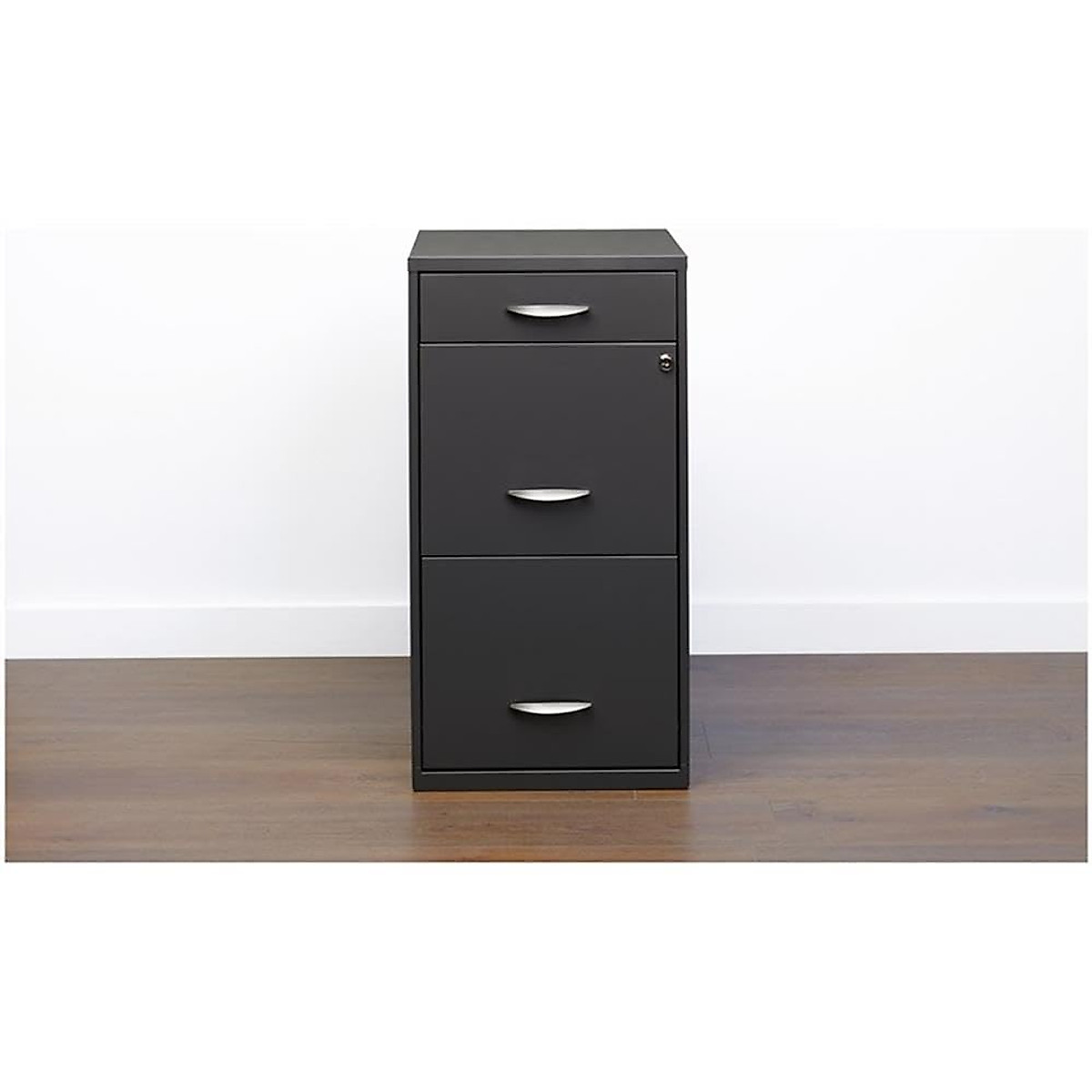 Hirsh Industries Space Solutions 18 inch 3 Drawer Metal File Cabinet with Pencil Drawer Charcoal