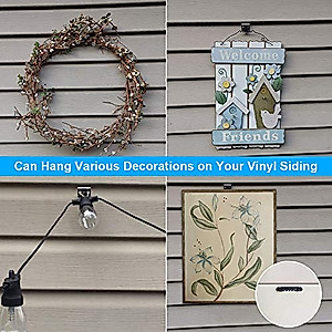 BOF Vinyl siding Hooks(10 Pack)，Heavy Duty Stainless Steel Vinyl Siding Hangers for Hanging Ornaments, Wreaths, Camera, String Lights, Wreath Pictures Hook,Easy Install and Remove