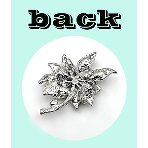 Blue Crystal Brooch Pins Fancy Vintage Style Rhinestone Flower Brooches Jewelry Gift for Women, girls, ladies (Blue Brooch 1)