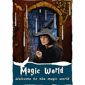 Leejec Floating Candles with Magic Wand Remote (6/18H Timer), 20pcs 6.1” Hanging Flameless Taper Candles, Flickering Warm Light, Halloween Christmas Classroom Windows Wedding Party Decor(White)