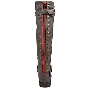 Journee Collection Women's Spokane Stacked Heel Riding Boots - Taupe