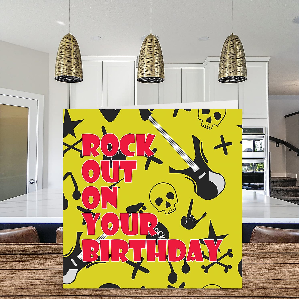 Fun Birthday Cards for Men Women Him Her - Rock Out - Punk Birthday Card for Mom Dad Papa Pops Son Daughter Brother Sister Aunt Uncle Cousin Grandma Grandpa, 5.7 x 5.7 Inch Bday Greeting Cards