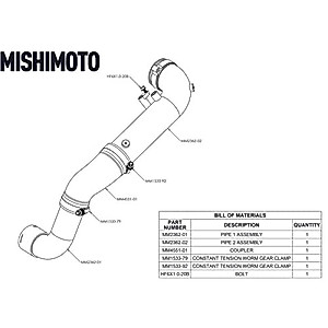 Mishimoto MMICP-SUP-20BK Performance Charge Pipe, Compatible With Toyota Supra GR 3.0L 2020+, Micro-Wrinkle Black