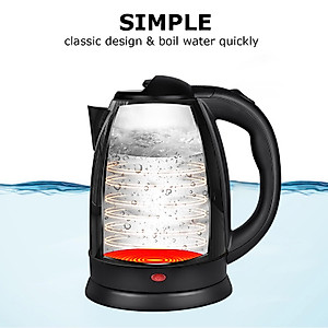 DEZIN Electric Kettle Upgraded, 2L Stainless Steel Tea Kettle, Fast Boil Water Warmer with Auto Shut Off and Boil Dry Protection Tech for Coffee, Tea, Beverages, Black