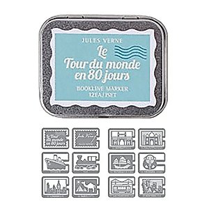 Bookfriends Multi-Purpose Bookmarks Book Line Marker Paper Clip Le Tour du Monde en 80 jours Set of 12