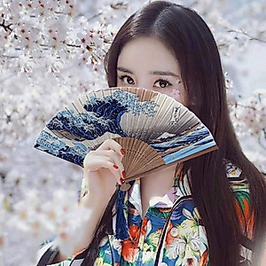 RAZZUM Decorative Folding Fans Hand Held Folding Fans Small Folding Fan Wooden Bamboo Home Wall Decoration Handmade Jewelry Wedding Party Gift Gift Hand Fan Fan