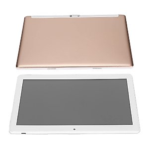 Zyyini Tablet, 1280x800 HighDefinition Resolution Tablet, 10 Inch Sensitive Touch Full View Gaming Tablet, Compatible for Android 9.0, Golden, 100‑240V (US Plug)