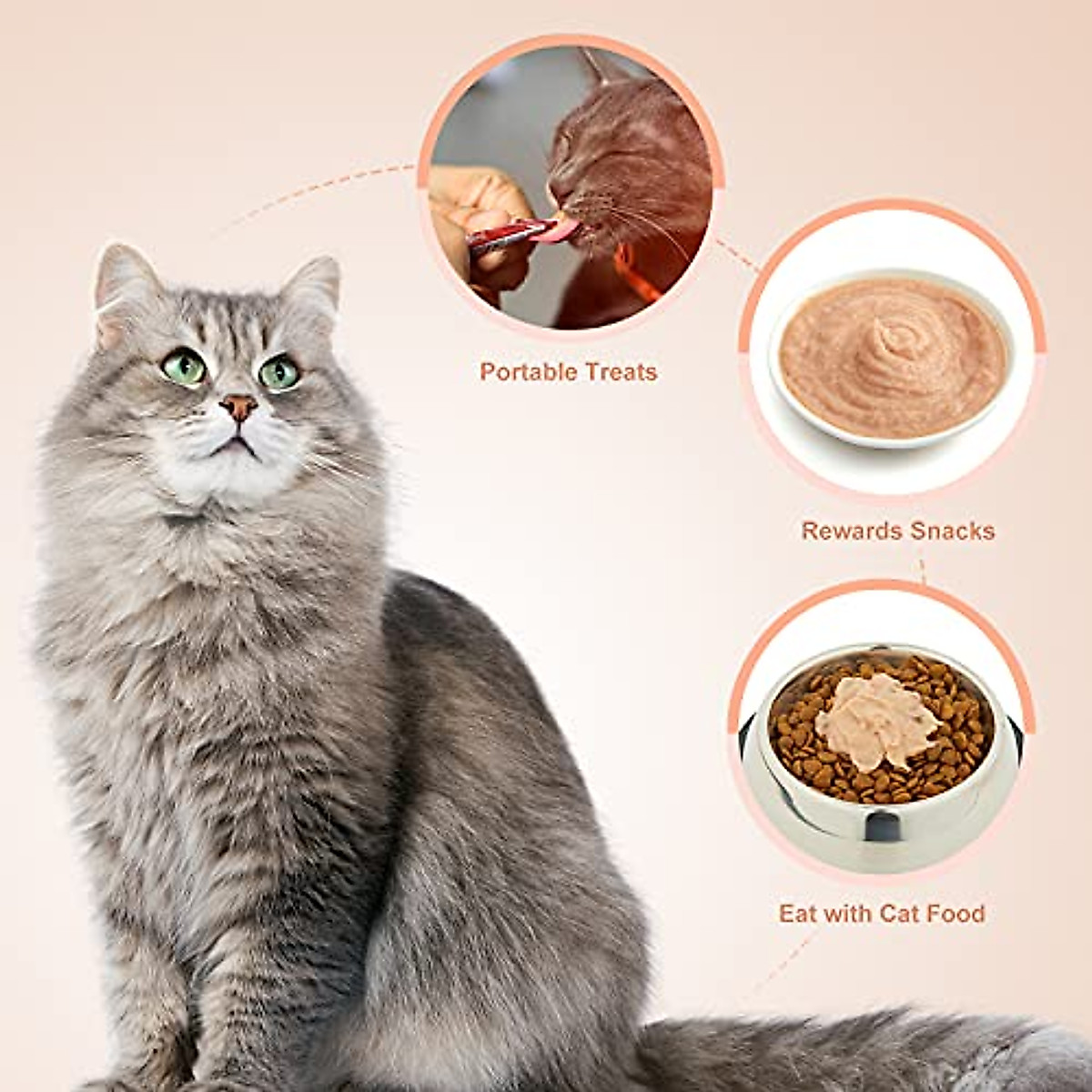 Jungle Calling Lickable Wet Cat Treats, Grain-Free, Squeezable Creamy Cat Treats for Adult & Senior Cats, 0.5 Ounces in Each 18 Tubes, 3 Flavor Variety