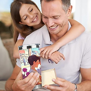 FOCIUZTA 20oz Illustrated Mother and Children Tumbler with lid, Travel Coffee Cup, Ideal for Easter, Mother Day, and birthday gifts