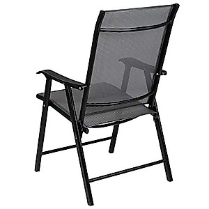 Flash Furniture Black Outdoor Folding Patio Sling Chair (2 Pack)