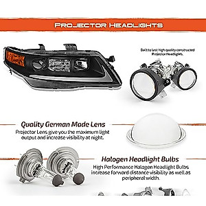 HH Building 2pcs Headlight Front Left Right Side Clear Lens Black Housing LED Bar Projector Headlights 33101SECA12 AC2519106 9_P1ATS04BK