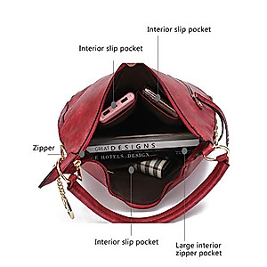 MKF Fashion Hobo Bag for Women – PU Leather Top Handle Handbag Purse – Crossbody Shoulder Strap Lady Pocketbook Lisanna Apricot