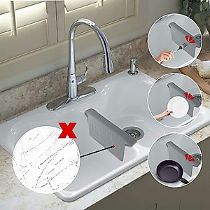 Sink Saddle Ultra Thin Silicone Sink Divider Mat Cukwily Kitchen Sink Protector Super Soft Sink Mat No Odor 12.8'' x 11'' Durable