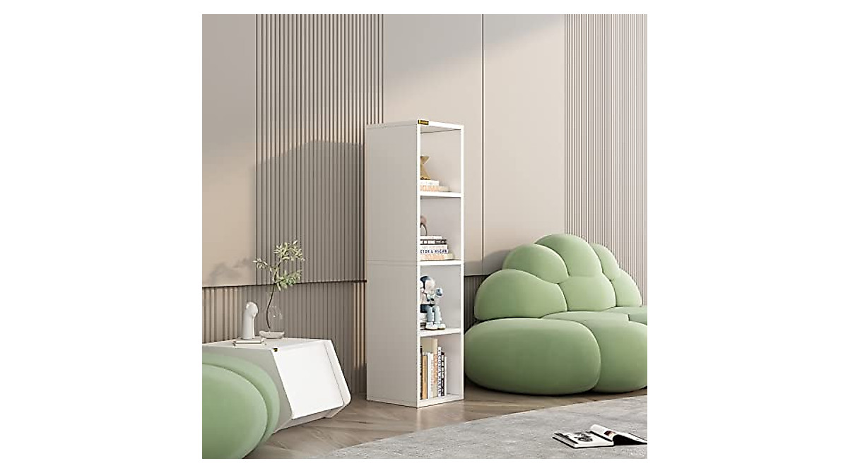 Buy MIN WIN 4-Tier Narrow Bookcase for Small Spaces
